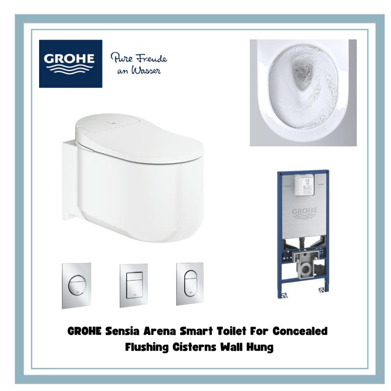GROHE Sensia Arena Smart Toilet For Concealed Flushing Cisterns Wall ...
