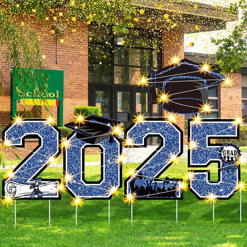 5 Pcs Light Up 2025 Graduation Yard Sign Decorations with LE - TikTok Shop
