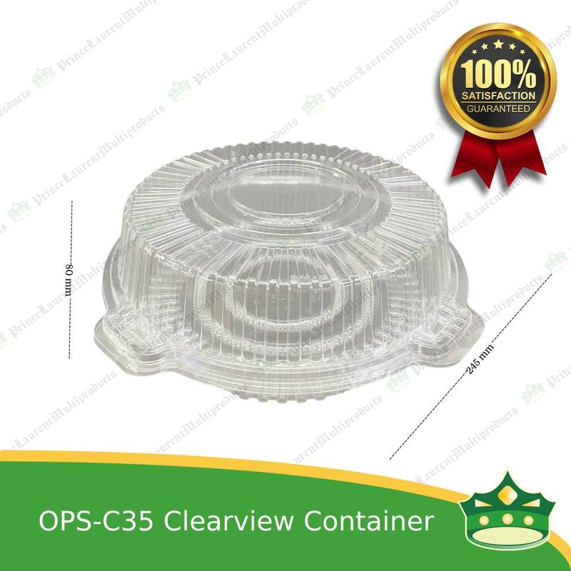 [50 pcs] clear clamshell OPS-c35 round OPS clearview food containers ...