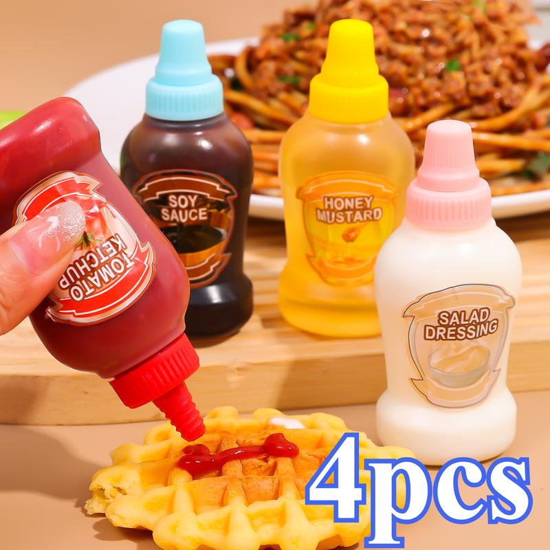Botol Sos Mudah Alih, Set 4pcs, Kapasiti 40ml, Sesuai untuk Barbeku ...