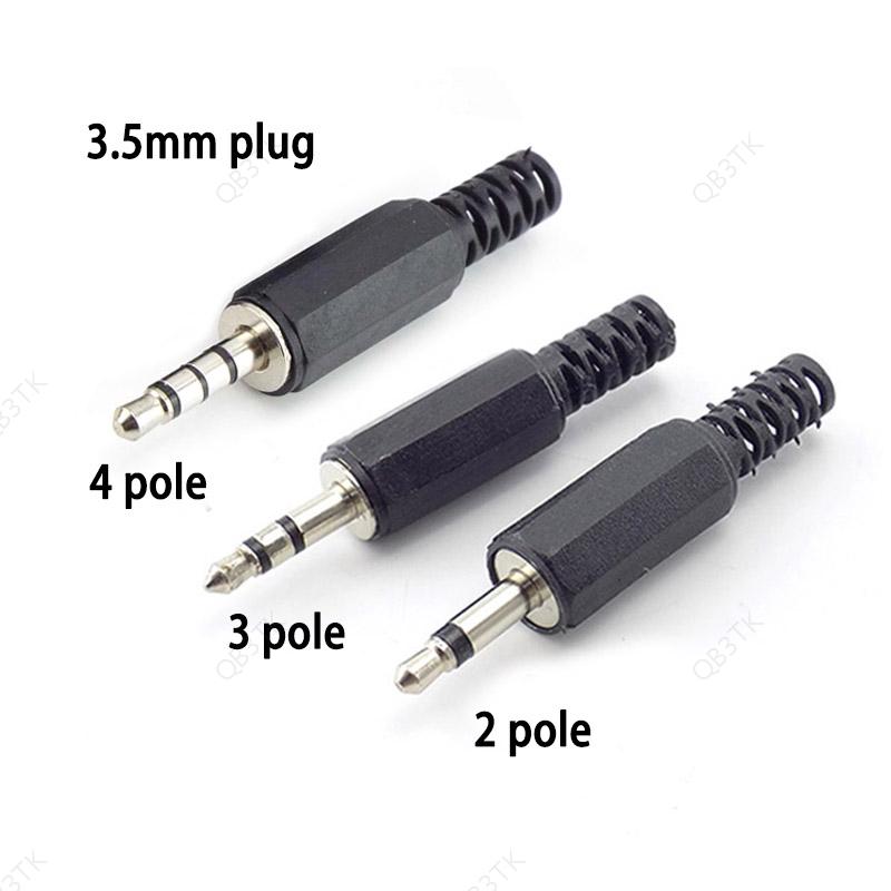 5pcs/lot 3.5mm Plug 2/3/4 Pole Mono Stereo Audio Video Dual audio ...