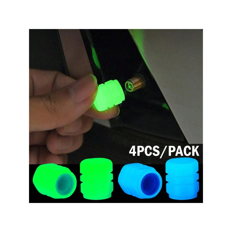 4 Pcs Glow in The Dark Valve Caps, Valve Caps, Universal Fluorescent ...