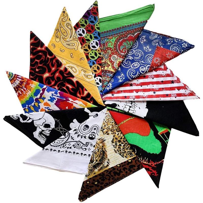 12PCs 100% cotton multi-purpose bandanas for men with unique - TikTok ...