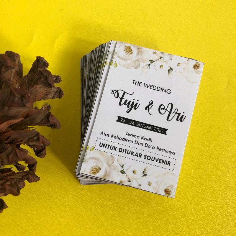 cetak kupon penukaran souvenir kartu ucapan thanks card pernikahan ...