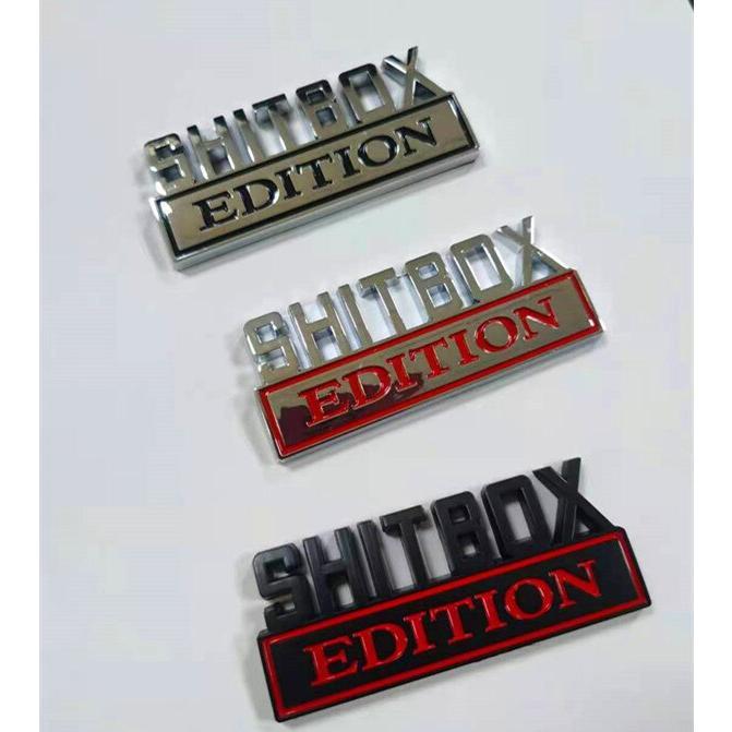 1X 3D Chrome Black Red ABS Emblem SHITBOX EDITION Badge Car Tail ...