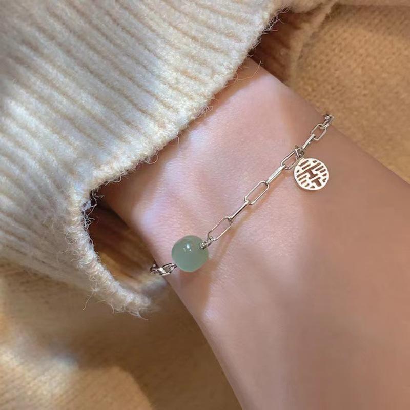 Gelang jed dengan mutiara tiruan untuk wanita, gelang dengan - TikTok ...