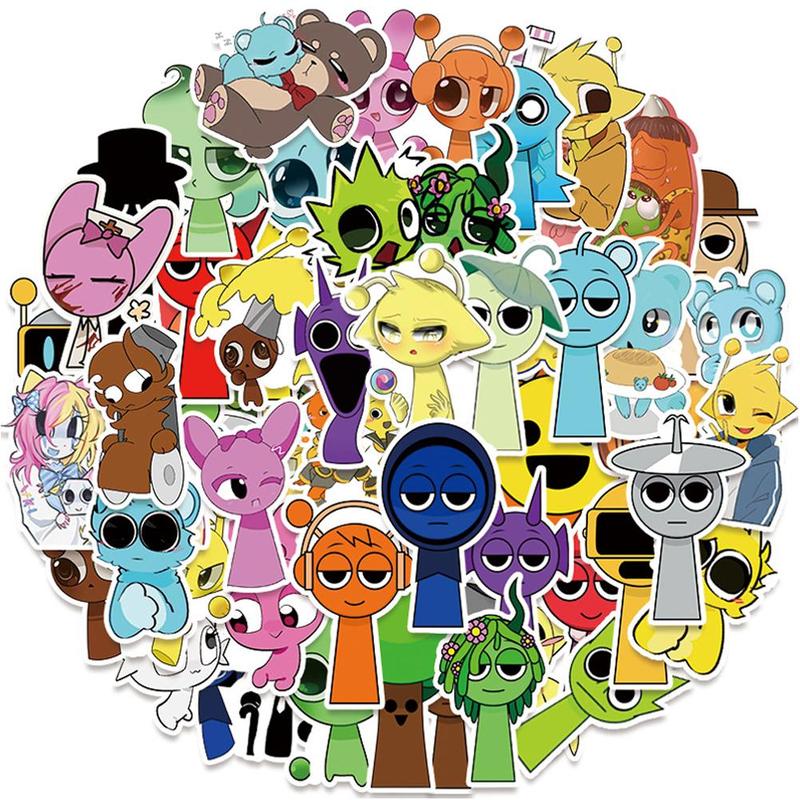 New 50pcs Sprunki Stickers Set,Sprunki Decals Sprunki Wenda Oren ...