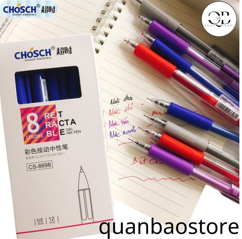 ( lẻ 1 cây)Bút gel bấm Chosch 8698 nhiều màu, có đệm cao su - TikTok ...
