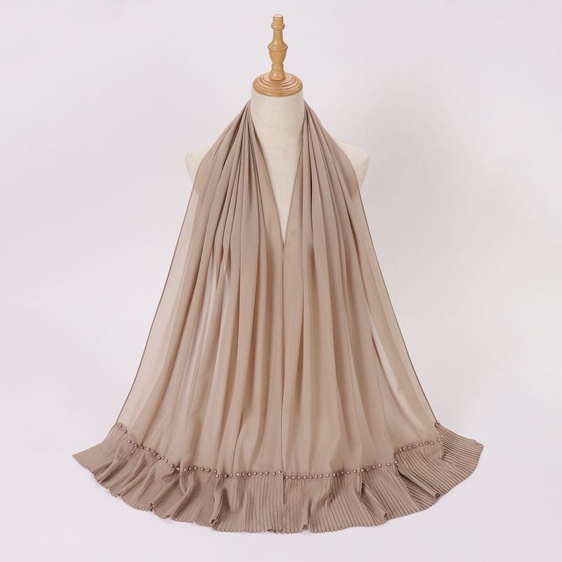 tudung shawl manik shawl Hijab scarflets beaded shawll flowy - TikTok ...