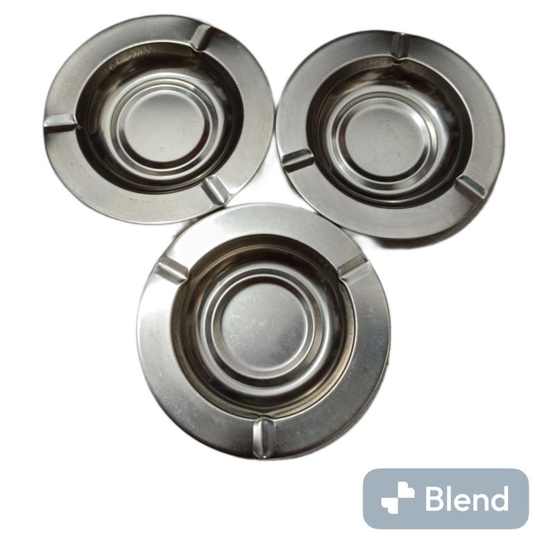 (3 Pcs) Tempat Wadah Asbak Stainless Bulat Kotak Besi Tahan Karat ...