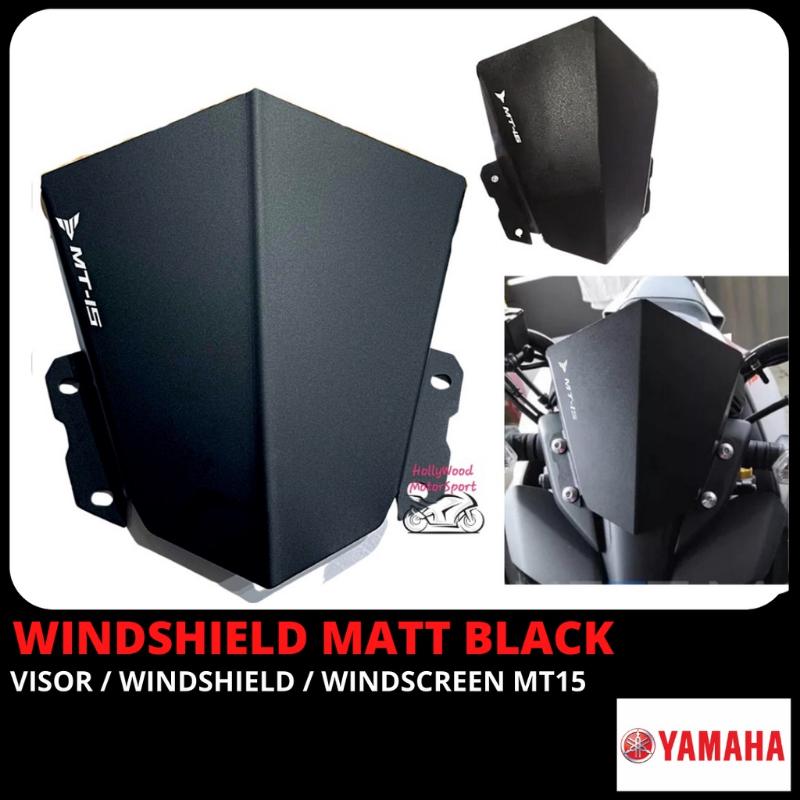 Dalam stok MT15 VISOR WINDSCREEN WINDSHIELD MATT BLACK CNC ALLOY ...