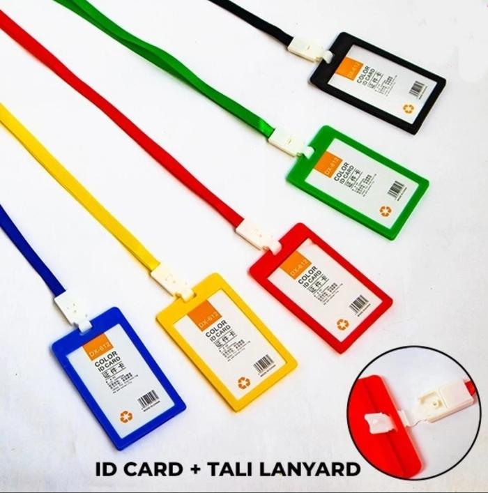 Jual 10 PCS Name Tag ID CARD Holder Nilon + Tali Lanyard / Nametag / Id ...