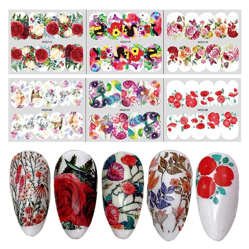 Decoration Blossom Butterfly Flower Nail Water Stickers Nail - TikTok ...