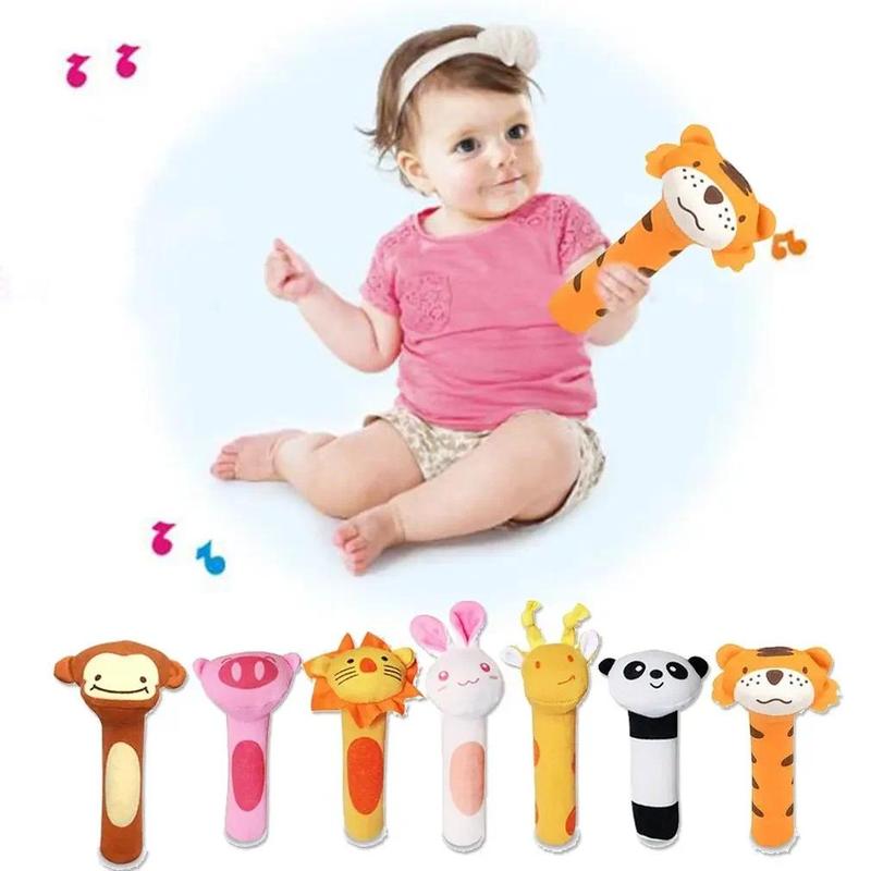 Cartoon Animal Hand Bell Rattle Soft Rattle Toy Baby Rattle Mobiles ...