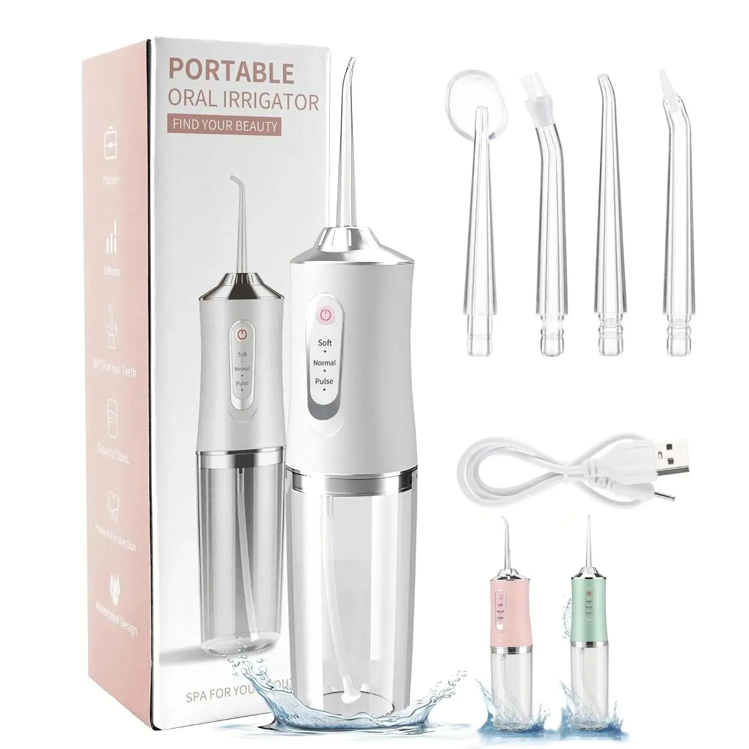 4-Pack Electric Water Flosser with Smart Chip, Portable Oral - TikTok Shop