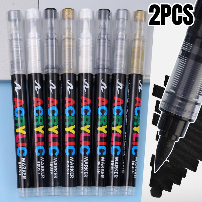 Pen Penanda Akrilik Cecair Lurus, Set 2 Keping, Petua lembut - TikTok ...