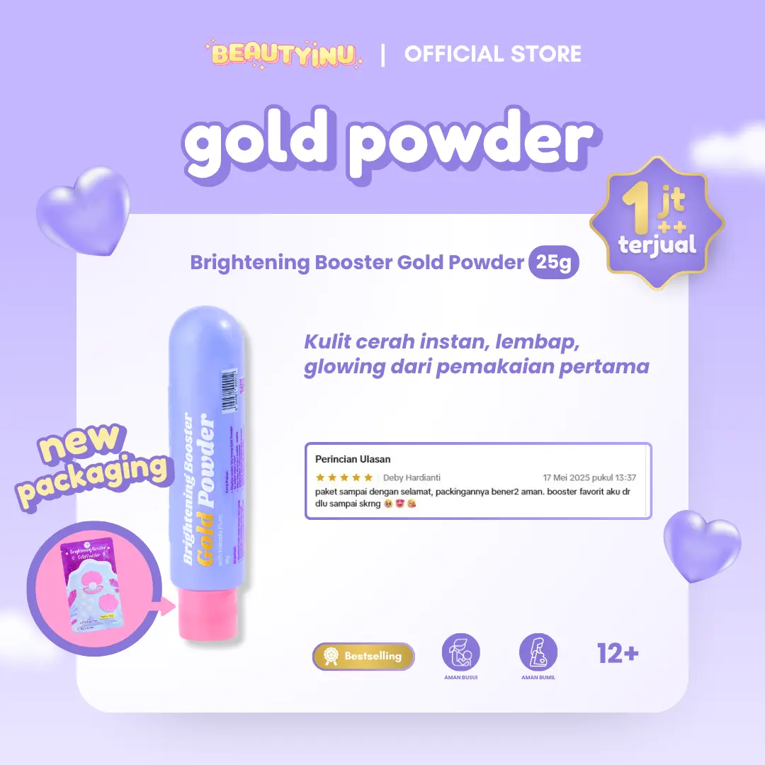 Brightening Booster Gold Powder – Serbuk Cerah Multifungsi (25gr) [T ...