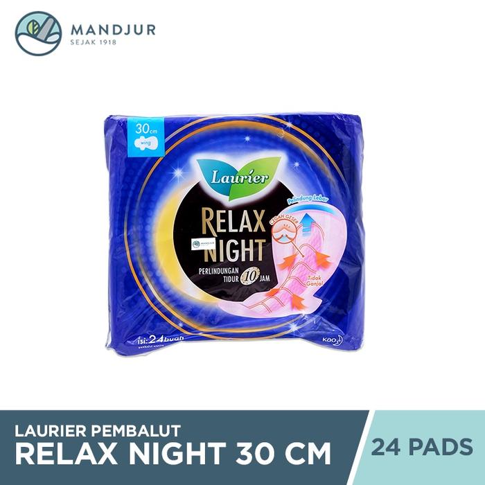 Jual Laurier Relax Night Wing 30cm 24 Pads - Pembalut Malam Wings 30 Cm ...