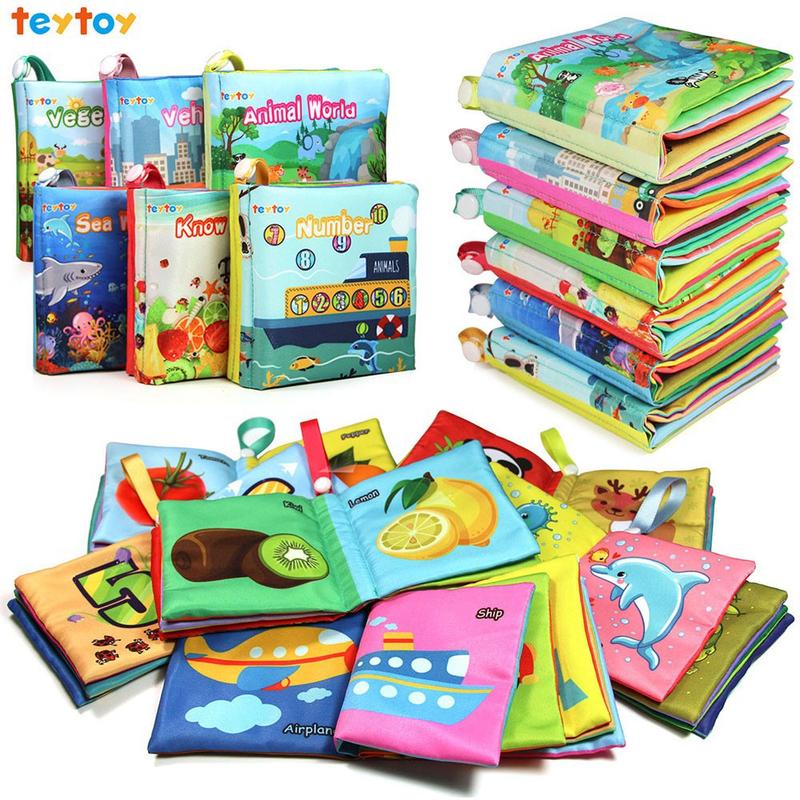 TEYTOY 6pcs/Set My First Soft Book Baby Cloth Books Early Education ...