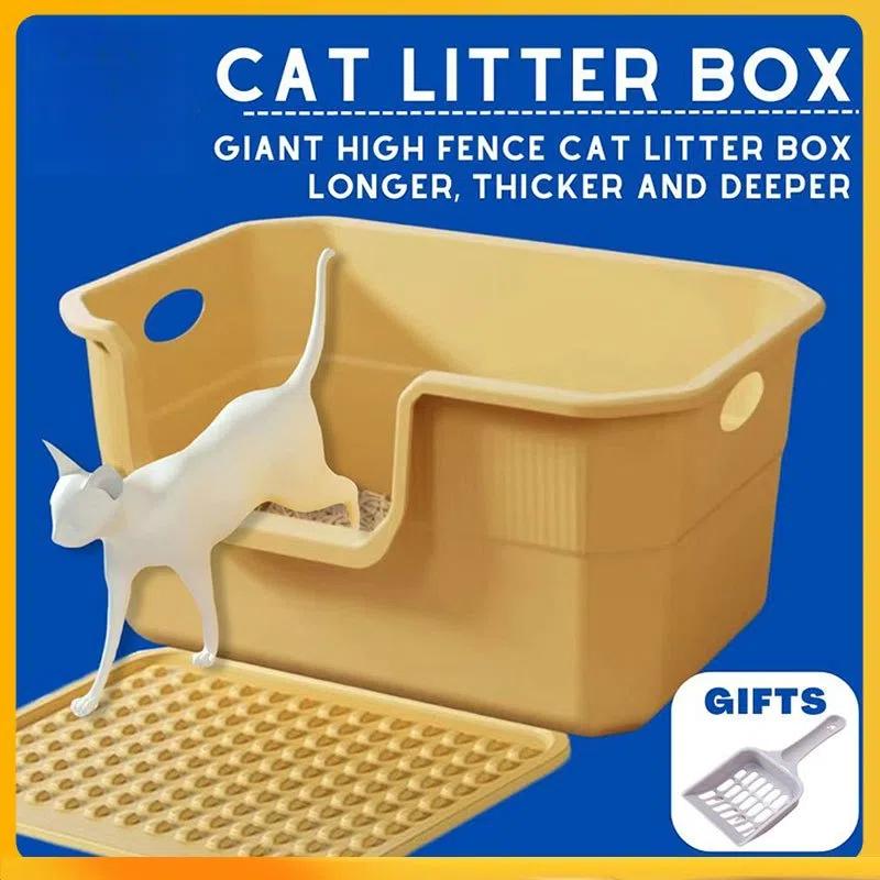 COD Cat Litter Box With Scoop Portable Open Kitten Litter Bo - TikTok ...
