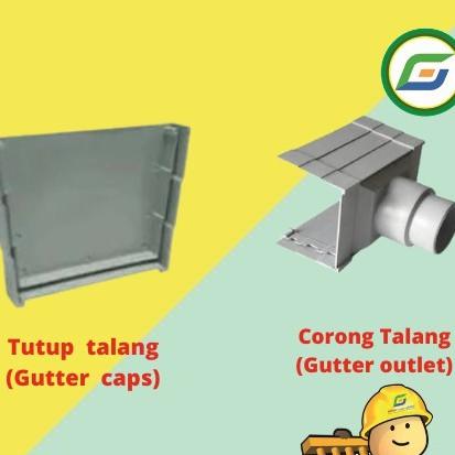 Jual Corong Talang Kotak(Gutter Outlet) - Tutup talang(Gutter cap) abu ...