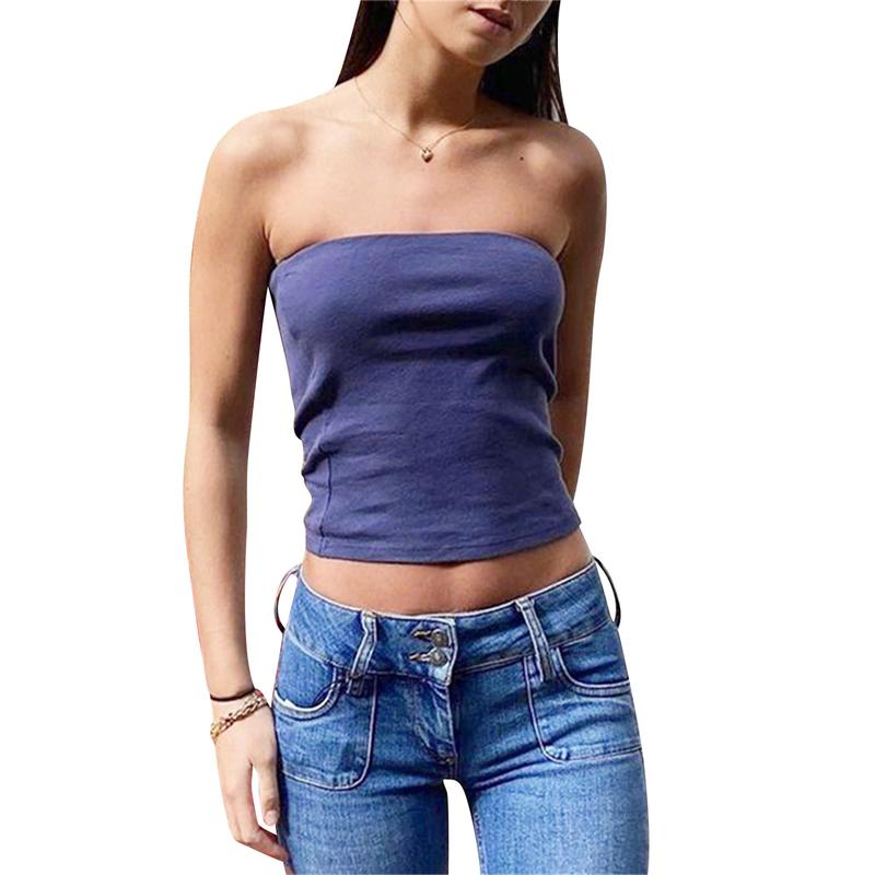 Sunrey Women´s Summer Tube Tops, Basic Strapless Solid Color - TikTok ...