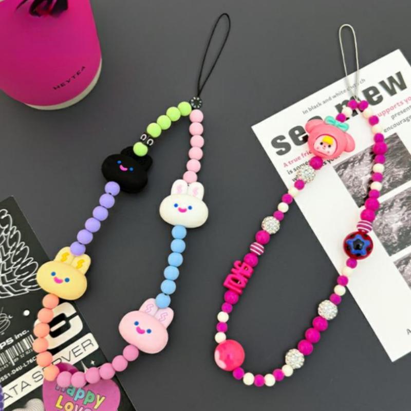 Loket Rantai Telefon Bimbit DIY, Bunga dan Rama-rama berwarna-warni ...