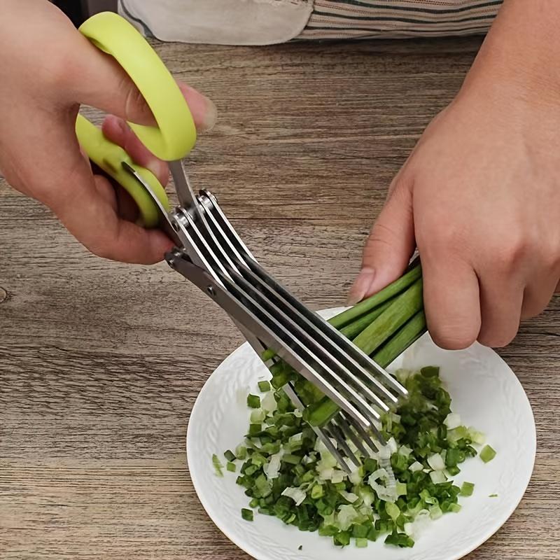 Versatile 5-Blade Stainless Steel Scissors - Perfect for Onions ...