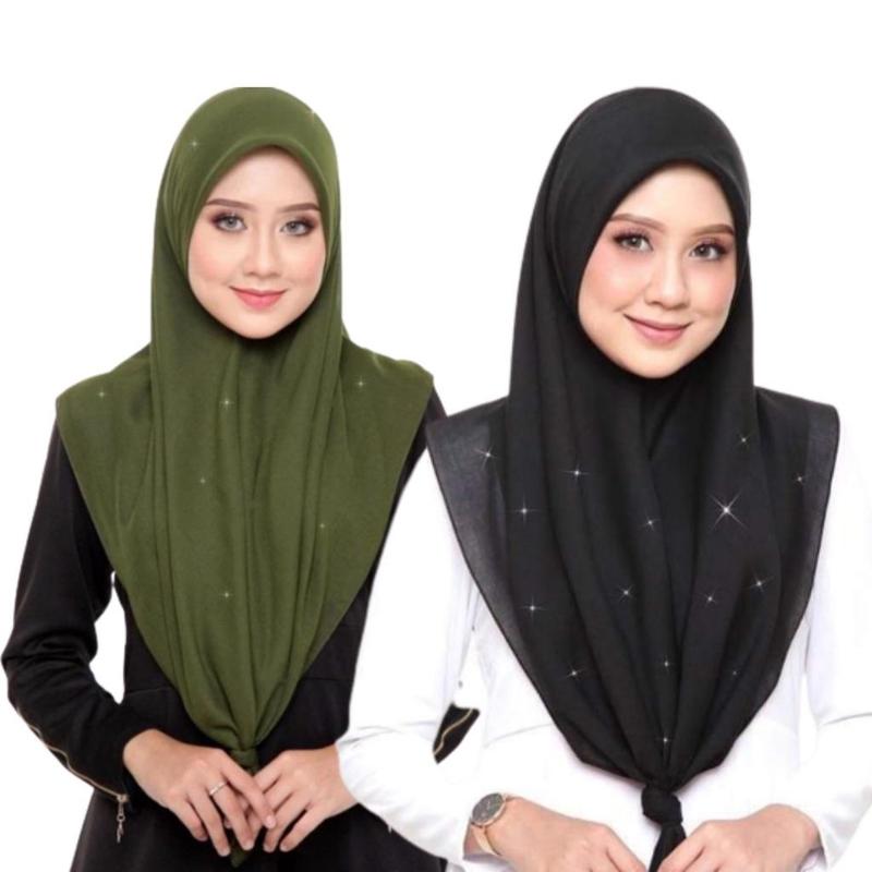 Bawal Cotton Batu Tabur Bidang 45 Tudung Square Hijab manik raya ...