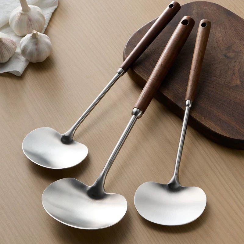 Set Perkakas Dapur Keluli Tahan Karat, [2-dalam-1] Penyodok dan Sudu ...