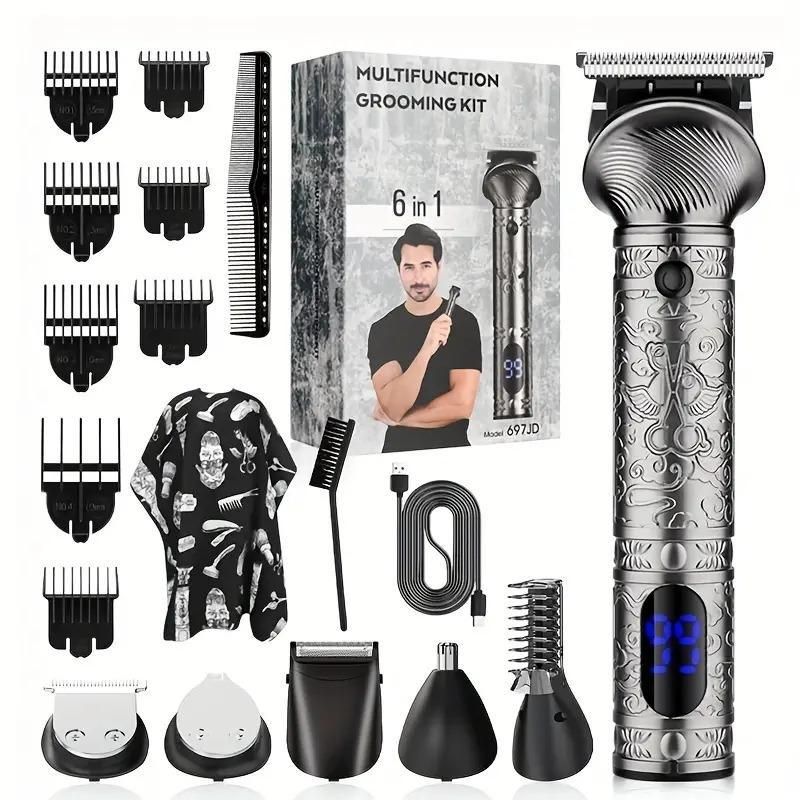 Cordless Electric Hair Clipper for Men, 1 Set 6 in 1 Multi-functional ...