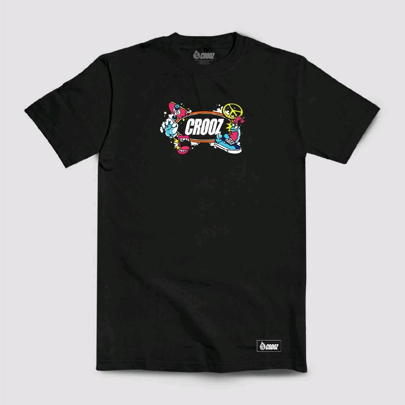 CROOZ T-SHIRT BLACK SKATE KAOS SKATEBOARD J059 FREE STIKER - Shop ...