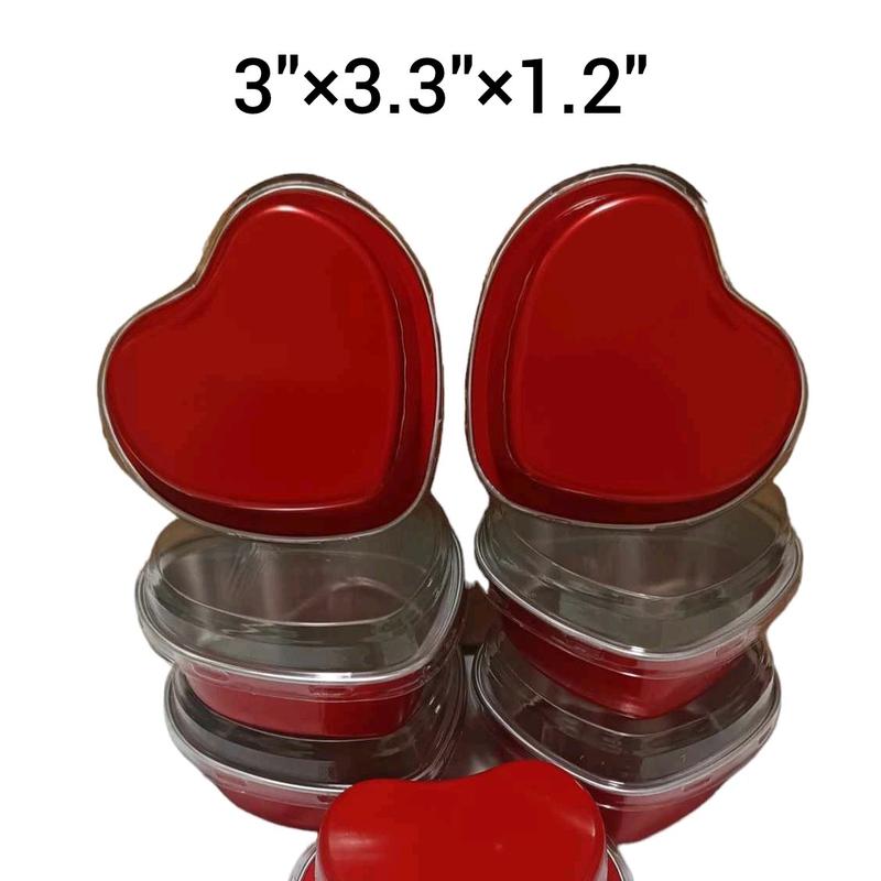 20pcs.Small red heart shape 3x3.3x1.2 inches aluminum tray with ...