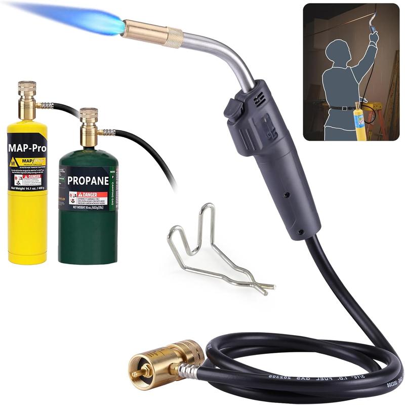 MAPP Map Gas Kit with Self-Ignition - Soldering Propane with 4.9ft Hose ...