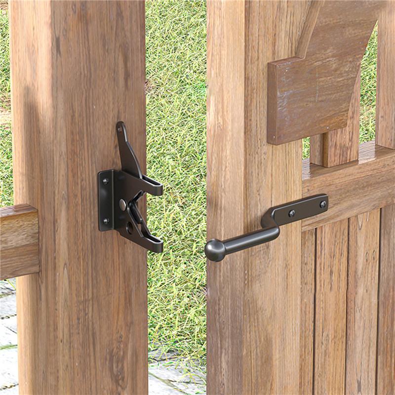 1 SET Carbon Steel Anti-theft Door Lock Fence Hinge Lock Black Sturdy ...
