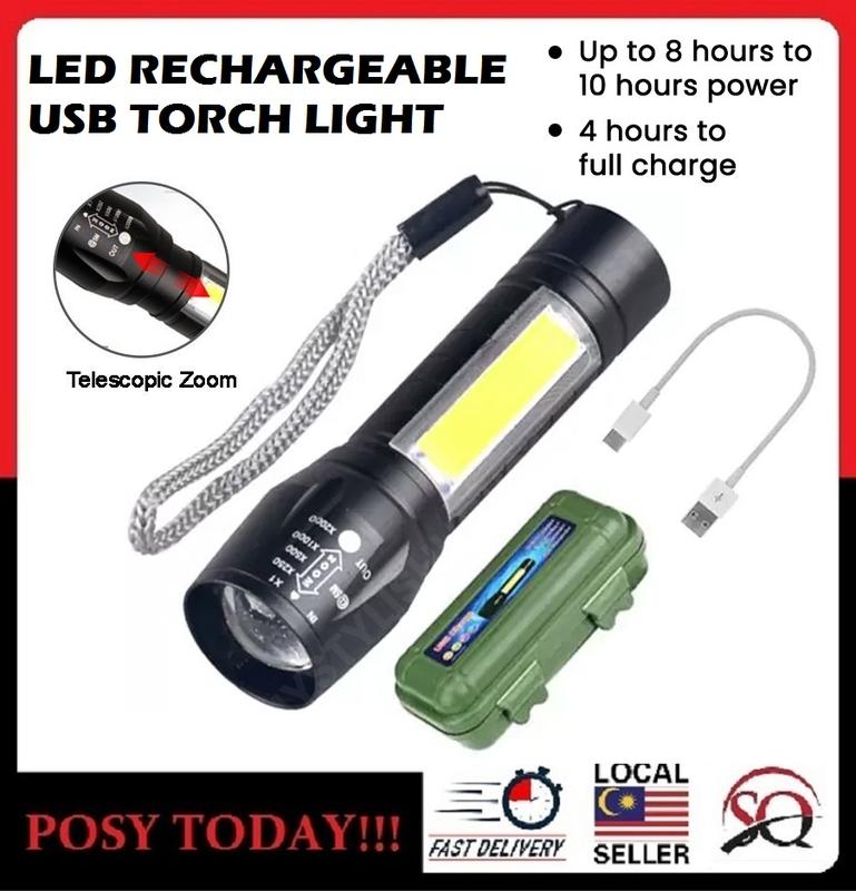 3 Mode Led Light Zoomable LED Flashlight Lamp Waterproof USB - TikTok ...
