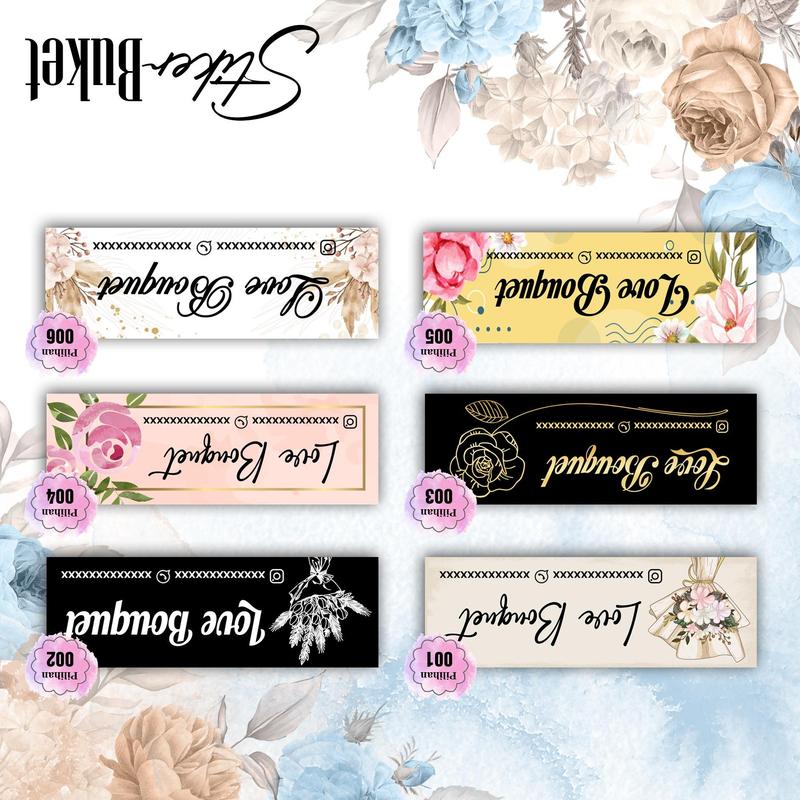100 pcs // Stiker Buket sticker bouquet custom nama - Shop | Tokopedia