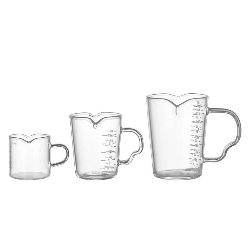 Coffee Glass Measuring Milk Cup Double Mouth and Scale Wine Coffee ...