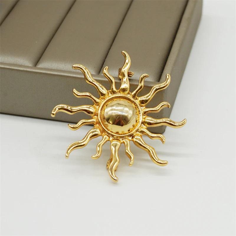 Antique Jewelry Fashion Golden Sun God Brooch for Women Men Coat ...