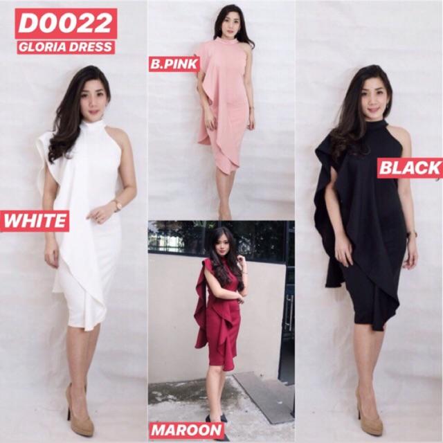 D0022 GLORIA KOREAN STYLE VINTAGE MIDI DRESS SCUBA SIMPLE POLOS - Shop | Tokopedia