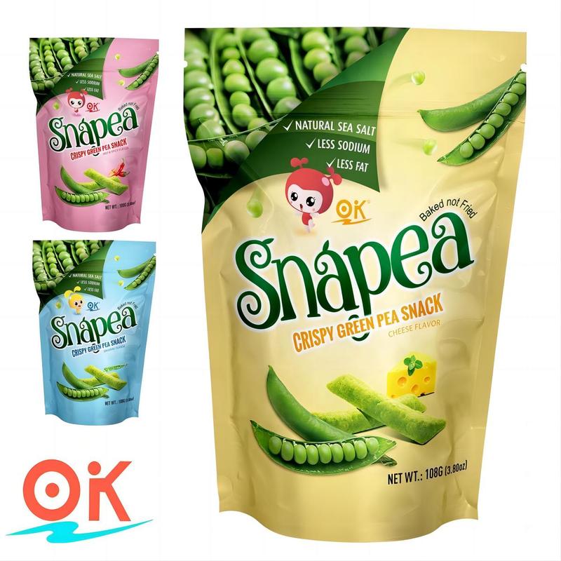 OK Snapea Popcorn Crisps, Original, Cheese, Spicy 108g, Gree - TikTok ...