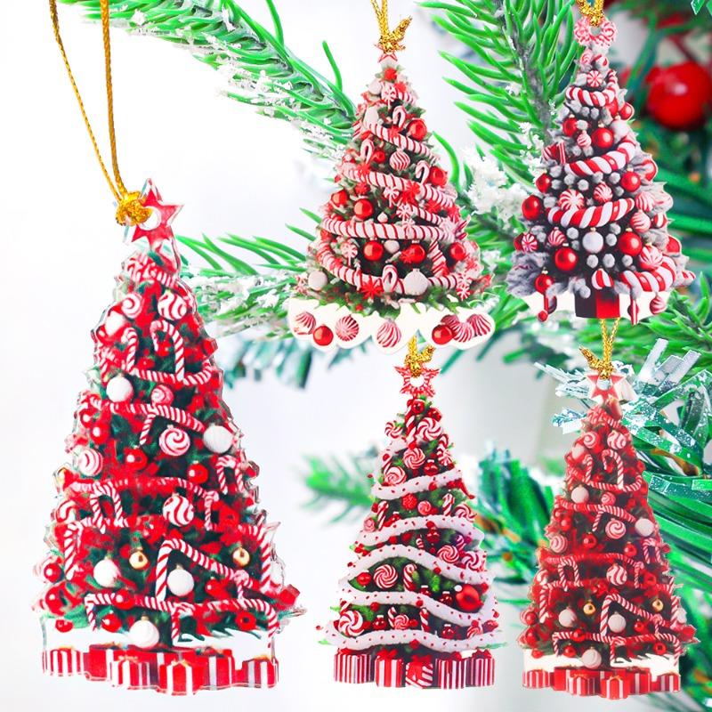 8CM Christmas Tree Shaped Light Reflection Pendants Exquisit - TikTok ...