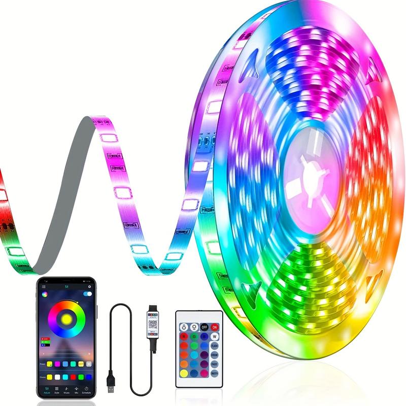 Lampu Jalur LED RGB, Penyegerakan Muzik, Panjang 3.2 kaki, Berubah ...