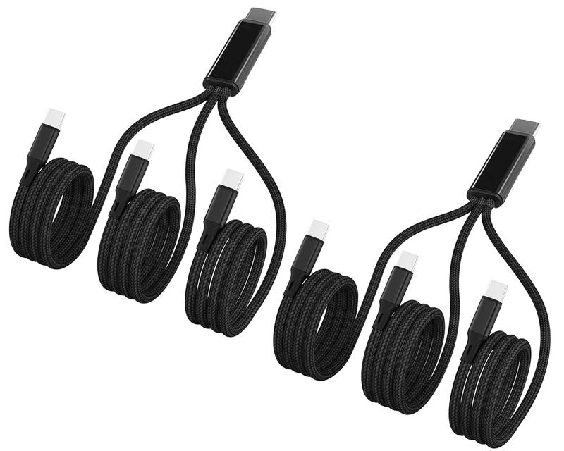 Multi USB C 4FT 2Pack,3 in 1 Multiple Type C ,3A Splitter USB-C ...