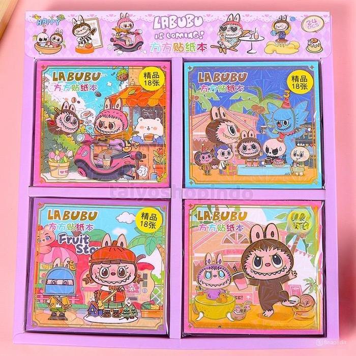 Jual Labubu Square DIY Sticker Book Stiker Labubu Murah Sticker Labubu ...