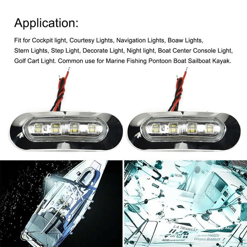 4x Marine Boat LED Courtesy Lights Cabin Deck Walkway Stair Light ...