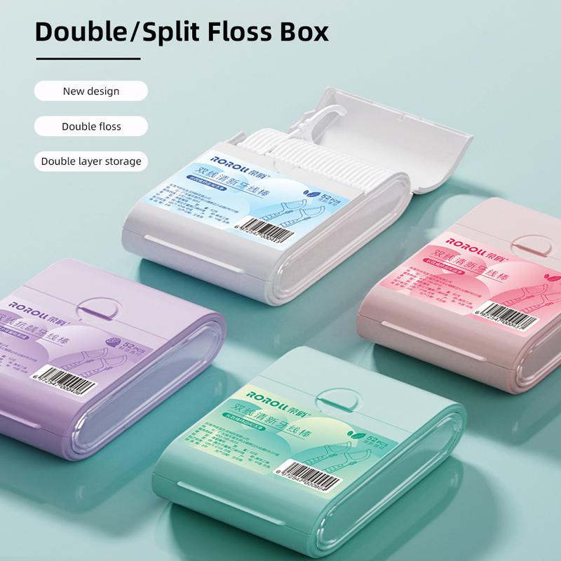52pcs/box Double Layered Storage Sealed Box Dental Floss Disposable ...