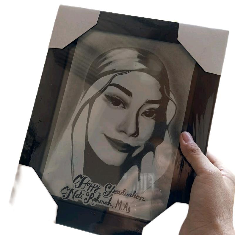 LUKIS WAJAH SIMPLE A5 + Frame Kaca - Shop | Tokopedia