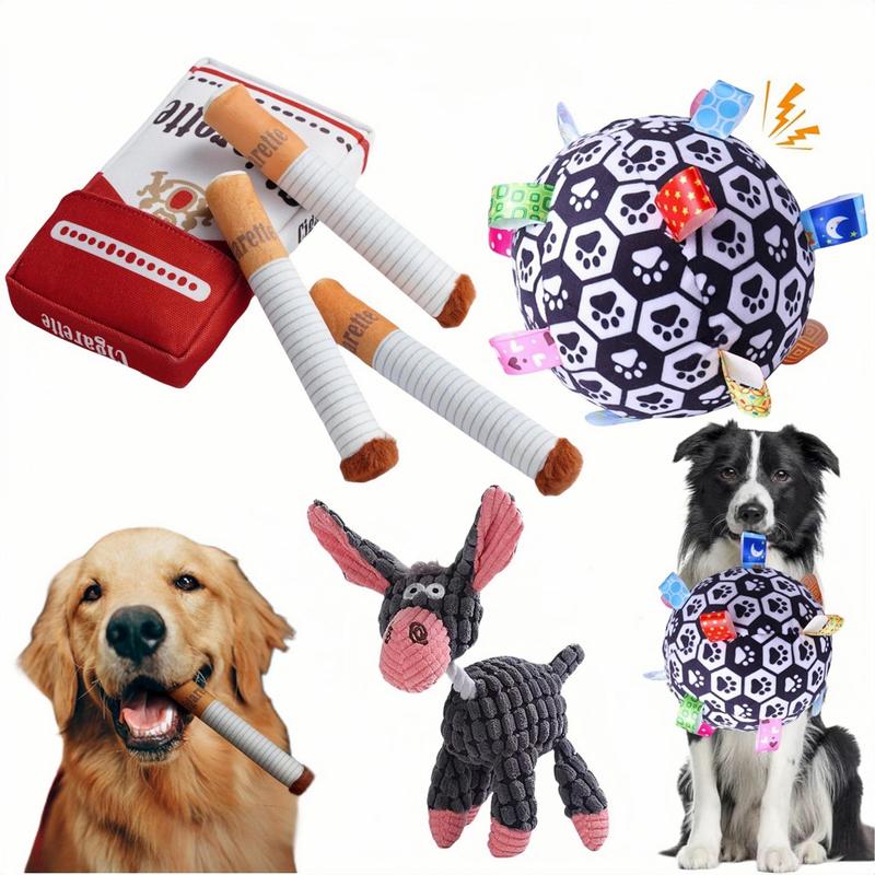 Cigarette Shaped Pet Toy Set, Durable Pet Chew Toy, Interactive Squeak ...