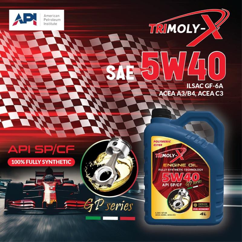 TRIMOLY-X GP SERIES 5W40 ESTER FULLY SYNTHETIC ENGINE OIL SP/CF ...